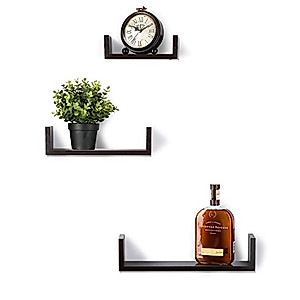 Sagler Floating Shelves Set of 3 Wall Shelves - Espresso Finish Wooden Shelves