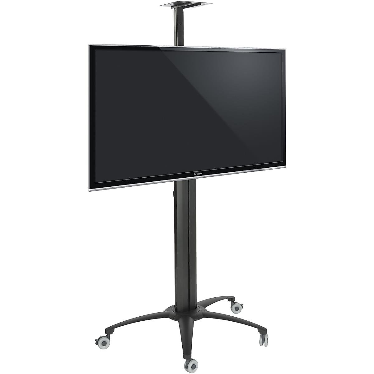 Displays2go Commercial Flat Screen Holder with Case, Steel, Aluminum, MDF – Black, Silver (LPGPWBC)