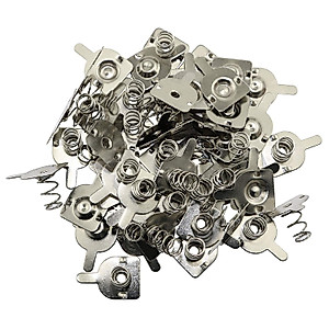 Magic&shell 30 PCS Metal AA Batteries Spring Contact Plate Terminal Silver Battery12mmx12mm