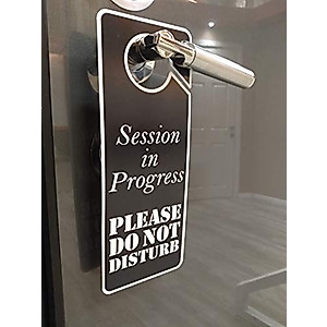 Business Design Session in Progress Please Do Not Disturb Sign, 2 Pack, Double Sided, Ideal for Offices, Online Sessions and Meetings, Online Classes, Home Offices, Recording, Clinic, Therapy