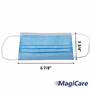 MAGICARE Face Mask Bulk (2000) - ASTM Level 2 Medical Procedure Face Masks - 3 Ply Disposable Bulk Face Mask - 40 Boxes (2000PCS)