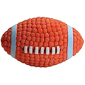 LifeCom Latex Dog Chew-Fetch Ball/Squeaky Dog Rugby/Football for Pet Toy/Floating Ball for Interactive Fetch & Play (Large)