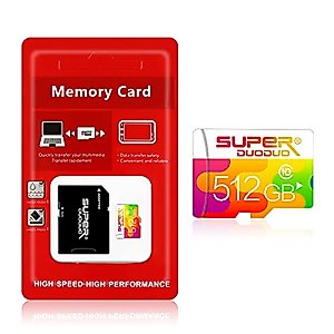 512GB Micro SD Card High Speed Micro SD Memory Cards Class 10 for Camera,Smartphone Computer Game Console,Camcorder, Surveillance, Drone