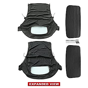 A-Premium Black PVC Convertible Soft Top Compatible with Volkswagen Beetle 2003-2009 Convertible/Hatchback Replace# VW4403V, 1005BEE055