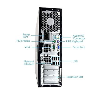 HP Elite 8000 Windows 10 Desktop Computer C2D 3.0 PC 8GB 160GB DVDRW WiFi 19 Inch LCD Monitor - Keyboard - Mouse - Power Cord (Renewed)