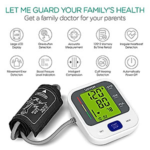 VOYOR Automatic Blood Pressure Monitor Cuff Upper Arm Blood Pressure Machines for Home Use with Heart Rate Monitor 240 Sets Memory LCD Display BP100