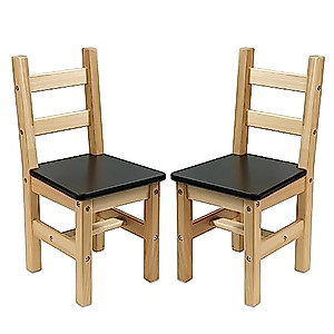 CONSDAN Kids Chairs (2 Pack), USA Grown Solid Poplar Hardwood Children's Chairs for Arts, Crafts, Homework, Meals Time (Kids Chairs (2 Pack))