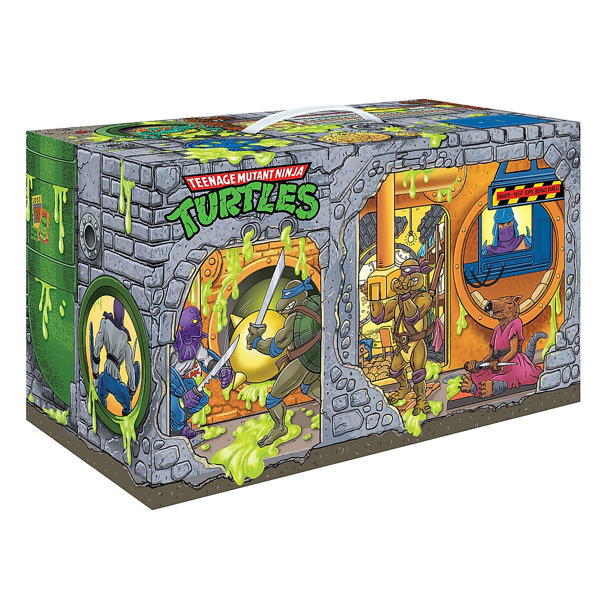 PlayMates Teenage Mutant Ninja Turtles: Retro Rotocast Sewer Lair 6-Piece Action Figure Set, Multicolor