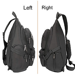 Vanlison Crossbody Sling Bag Backpack for Men & Women Large Fits 13" Laptop Tablets Black