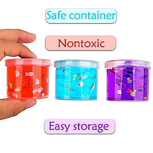 3 Pack Clear Slime Kit Crystal Slime Set for Kids Soft Jelly Cube Clear Slime Pack Easter Christmas for Girls Boys