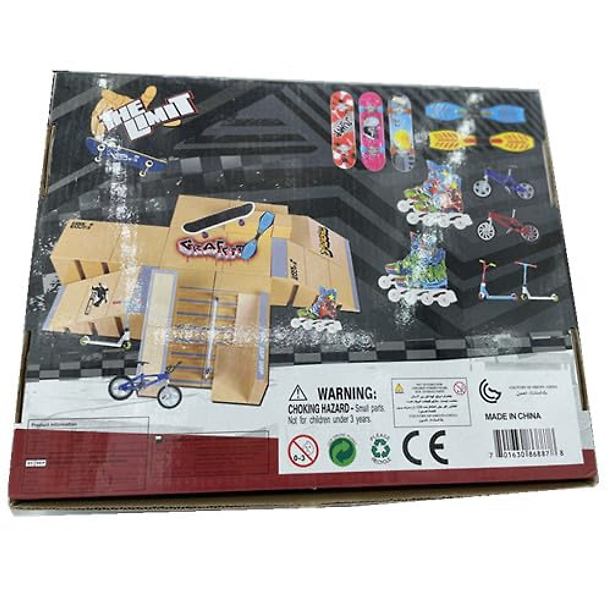 Kidsdream 8pcs Skate Park Kit Ramp Parts for Fingerboard Mini Finger Skateboard Fingerboards Ultimate Parks with 3PCS Finger Boards