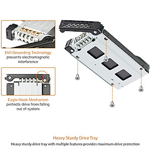 ICY DOCK 4 Bay 2.5 NVMe U.2/U.3 SSD PCIe 4.0 Rugged Mobile Rack Enclosure for 5.25" Bay (4 x Mini-SAS HD) | ToughArmor MB699VP-B