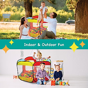 Kids Ball Pit Large Pop Up Ball Pit Tent for Toddlers - Indoor & Outdoor Gift Toys for Infants Girls & Boys, Baby Playpen with Zipper Storage Bag, Ball Pit Balls Not Included