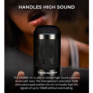 blucoil Audio Technica AT2035 Cardioid Condenser Microphone Perfect for Studio, Podcasting & Streaming, XLR Output Bundle Boom Arm Plus Pop Filter, and 2-Pack of 10-FT Balanced XLR Cables