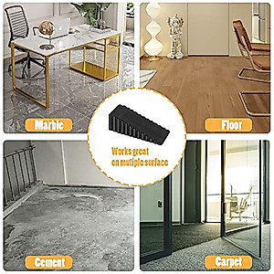 TAROSE Door Stoppers for Bottom of Door, Rubber Door Stops Wedge, Sturdy Stackable Doorstop Works on All Floor Surfaces Height up to 1 Inches - 2 Pack Black