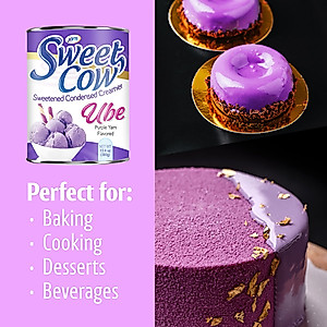 Jans Sweet Cow - Ube Flavored Sweetened Condensed Creamer - Purple Colored Sweet Potato Creamer for Baking Cooking Dessert 13.40 oz per pack (Ube, Pack of 2)
