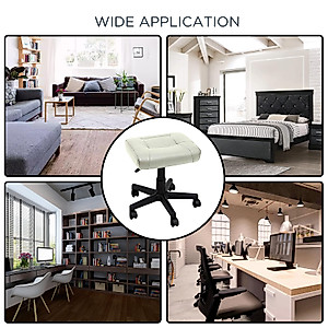 Adjustable Footrest Ottoman Stool with 360° Rolling Wheels Ergonomic Footrest Under Desk Foot Rest for Home or Office Use (Beige)