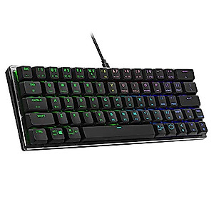 Cooler Master SK620 60% Space Gray Mechanical Low Profile Gaming Keyboard, Linear Red Switches, Customizable RGB, Ergonomic Design, USB-C Connectivity, Mac/Windows, QWERTY (SK-620-GKTR1-US)