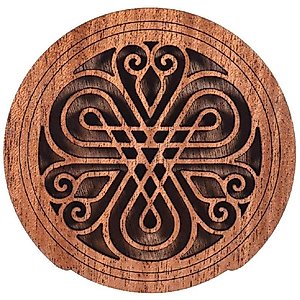 Guitar Wooden Soundhole Sound Hole Cover Block Feedback Buffer Mahogany Wood for EQ Acoustic Folk Guitars 7 B