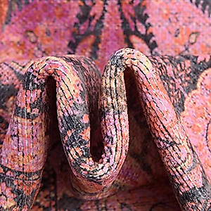 Unique Loom Mangata Collection Area Rug - Mona (Square 5' 3" x 5' 3", Pink/Beige)