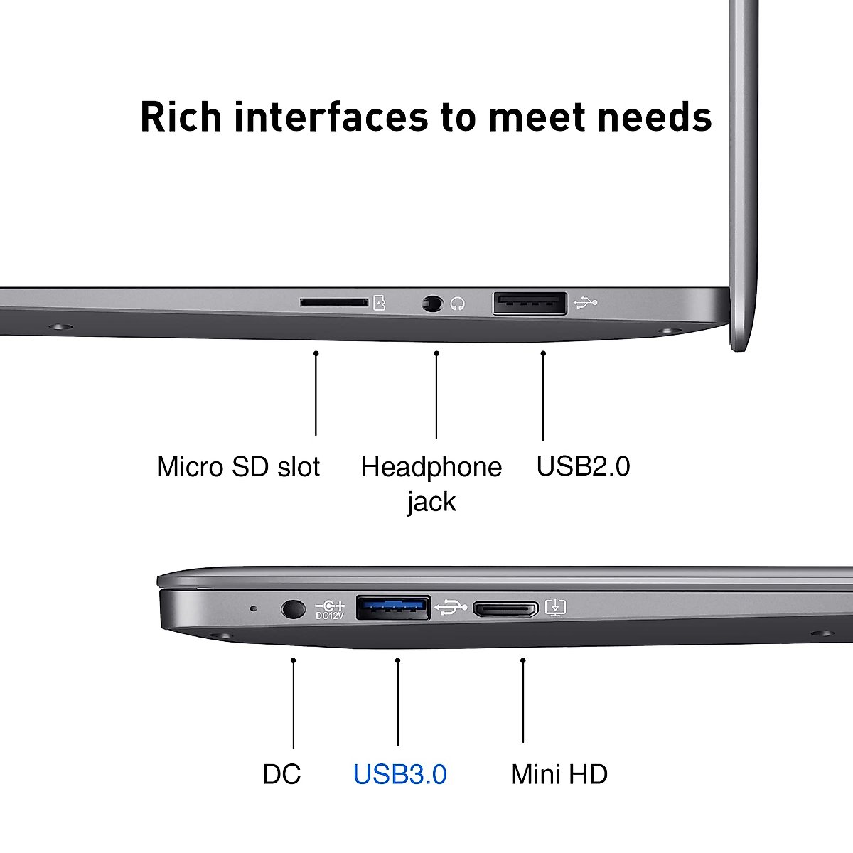 ECOHERO 2024 Laptop Computer, Intel J4005 Processor (Up to 2.7GHz), 12GB DDR4 RAM/256GB SSD, 14 Inch FHD 1920x1080 Display, Windows 11 Laptops Computers, Privacy Camera, Silver