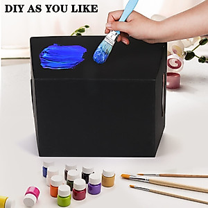 DEAYOU 5 Pack Gift Basket Empty, 12" x 10" Kraft Basket With Handle, 6 LB Cardboard Gift Basket Market Tray, Large Black Paper Basket Holder Container for Wine Gift, DIY, Food, Snacks, Crafts, Easter