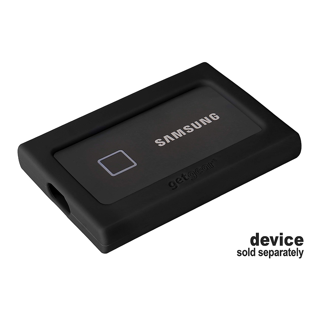 getgear Silicone Bumper for Samsung T7, T7 Touch Portable SSD - 1TB, 2TB, 500GB, USB 3.2, Strong-Shock Absorbing, Slip-Resistant- Black (Black)