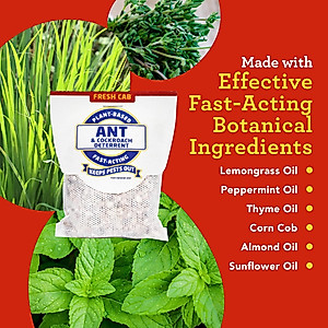 Fresh Cab Ants & Cockroaches Deterrent - Indoor Botanical Pest Control - Safe for Kids & Pets When Used as Directed - Made with Peppermint Essential Oil - 12-Pack (3)