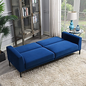 STP-Y Velvet Convertible Upholstered Convertible Folding Futon Couch Sofa Bed, Foldable Loveseat, Loveseats Furniture for Compact Small Space, Dorm, Living Room Apartment, Office