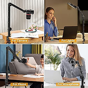 VIJIM LS25 Camera Desk Mount, Flexible Overhead Webcam Stand with Boom Arm, Table C-Clamp Suitable for Photography Videography Live Stream