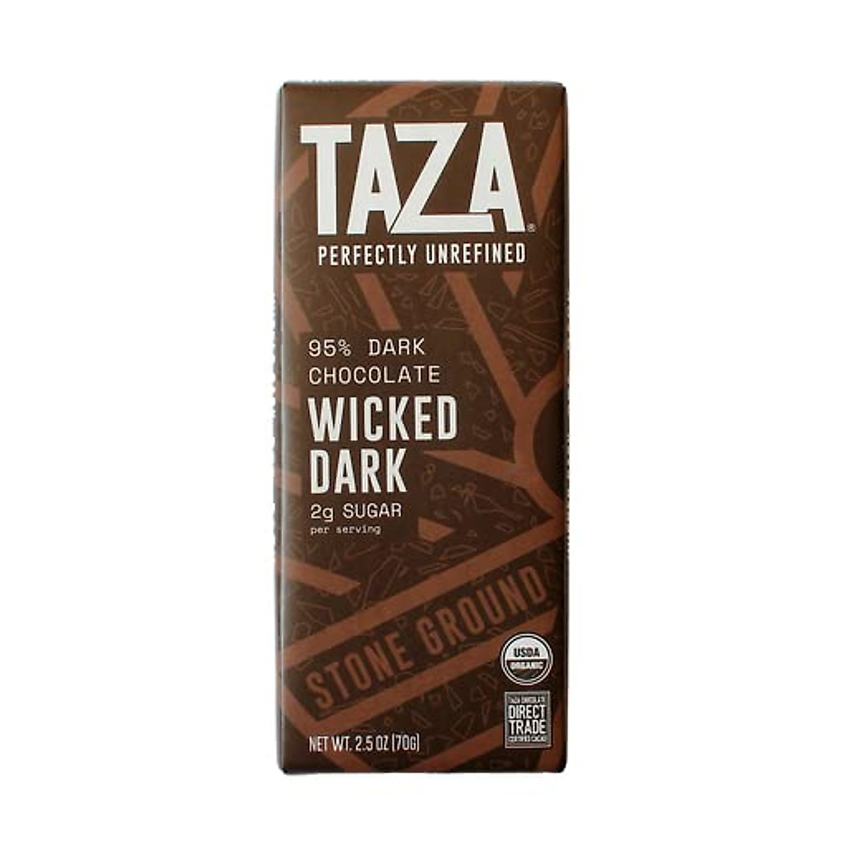 Taza Chocolate Organic Amaze Bar 95% Stone Ground, Wicked Dark, 2.5 Ounce (6 Count), Vegan