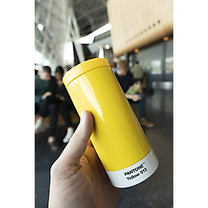 Pantone Travel Mug, Stainless Steel, ABS, Yellow 012, 7.5 x 7.5 x 16.4 cm