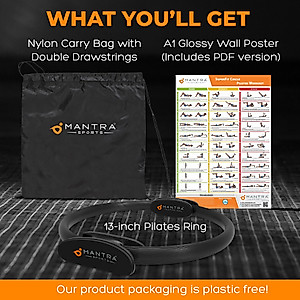 MANTRA SPORTS Pilates Ring Circle, Magic Circle Pilates Ring, Inner Thigh Exercise Equipment, Fitness Rings for Women, Thigh Master Inner Thigh Exerciser, Yoga Ring Pilates Equipment for Home Workouts