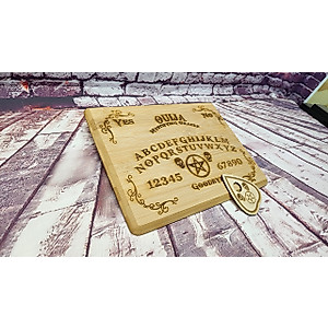 Ouija Spirit Talking Bamboo Cutting Board with Slider/Kitchen Carving Board 12x9 / Novelty Ouija Board