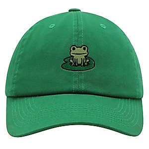 JPAK Frog Premium Dad Hat Embroidered Baseball Cap Frog Pond Frog Kelly Green
