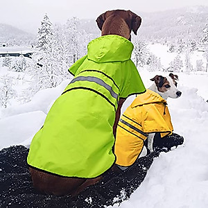 Candofly Dog Raincoat Hooded Poncho - Adjustable Waterproof Dog Rain Jacket Lightweight Reflective Dog Rain Coat Pet Slicker for Small Medium Large Dogs (Small, Green)