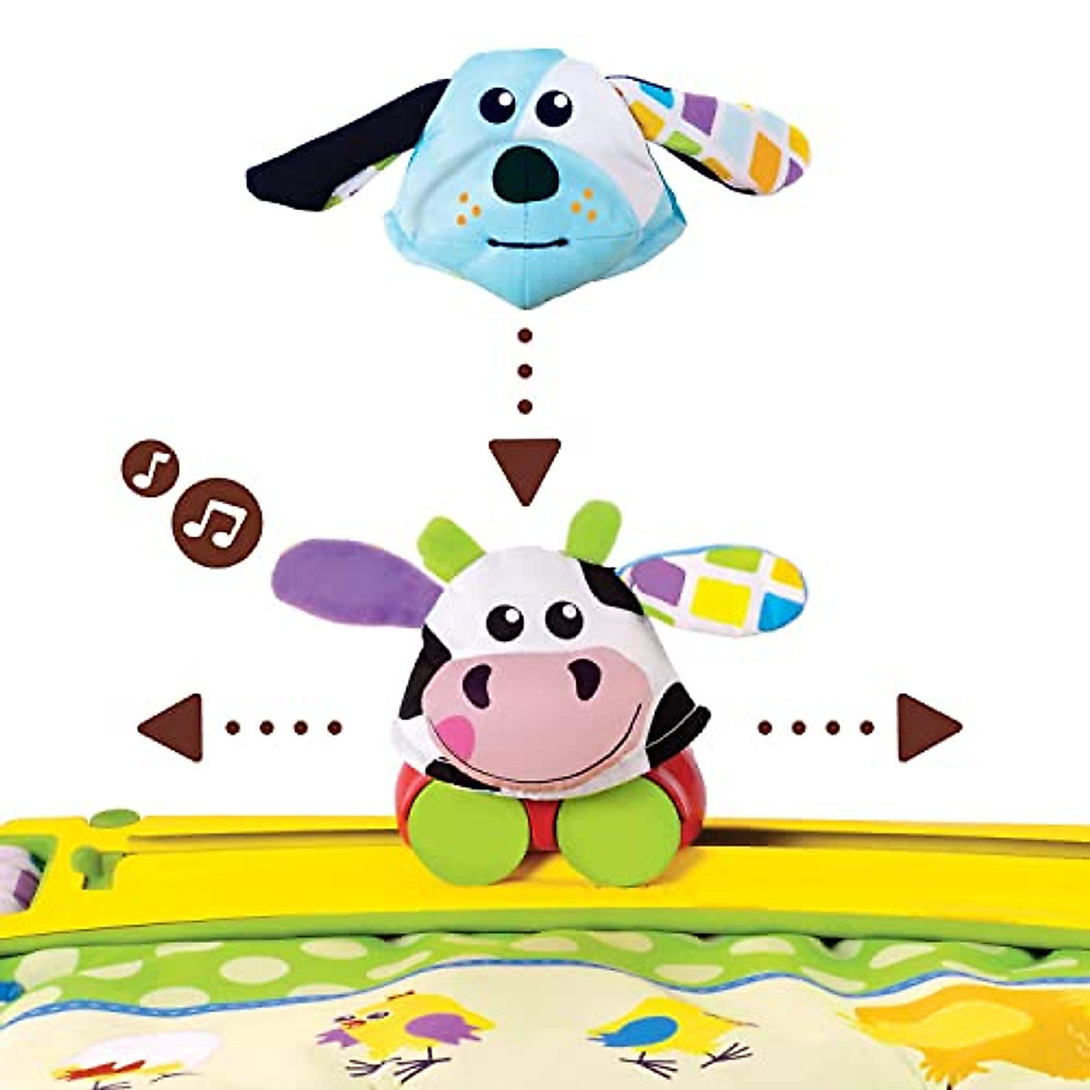 Baby Tummy Time Mat by Yookidoo. Newborn Musical Playmat & Outdoor Gym. Pillow, Teething Toys and Portable Fold-Up Case. 0- 12 months.