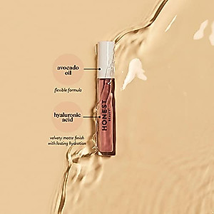 Honest Beauty Liquid Lipstick, Off Duty with Avocado oil + Hyaluronic Acid |Lasting Hydration | EWG Certified + Dermatologist tested & Vegan + Cruelty free | 0.12 fl. oz.