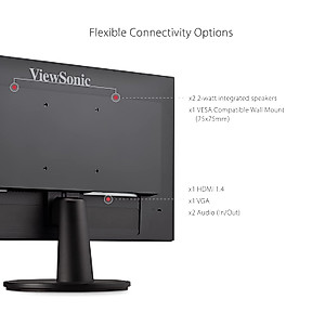 ViewSonic VS2247-MH 22 Inch 1080p Monitor with 75Hz, FreeSync, Thin Bezels, Eye Care, HDMI, VGA (Renewed)