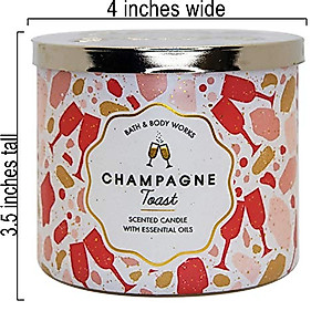 White Barn Bath and Body Works, 3-Wick Candle w/Essential Oils - 14.5 oz - 2021 Spring Scents! (Champagne Toast)