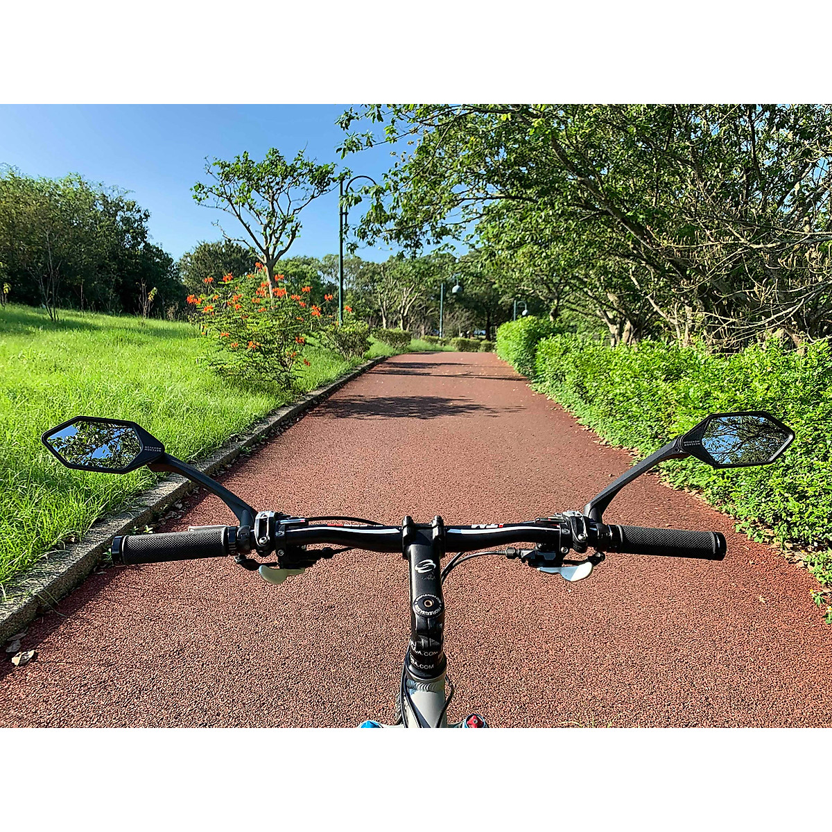 MEACHOW New Scratch Resistant Glass Lens,Handlebar Bike Mirror, Rotatable Safe Rearview Mirror, Bicycle Mirror, (Silver Left Side) ME-007LS