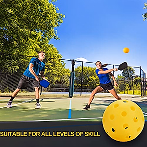AMYPUK Pickleballs, Outdoor Pickleball Balls, 40 Holes Outdoor USAPA Approved Pickleballs for Pack of 4/12 (Yellow)