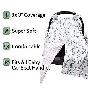 Baby Car Seat Cover & Crib Sheet, Green Leaf