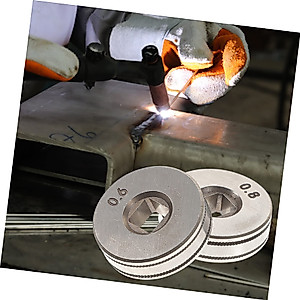 VILLCASE 2pcs Wire Drive Roller Wheels Knurled Groove Mechanical Roller Chain Wire Feed Welder Knurled Groove Wire Feed Roller Mig Welders Welder Wire Feed Drive Steel Driver Wire Feeder