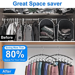 Leggings Organiser for Closet Hanging, Upgraded Duckbill Metal Yoga Leggings Hanger Set of 2 with 15 Clips for 30 Leggings, Space Saving Closet Hanging Organiser for Closet Organisers and Lockers