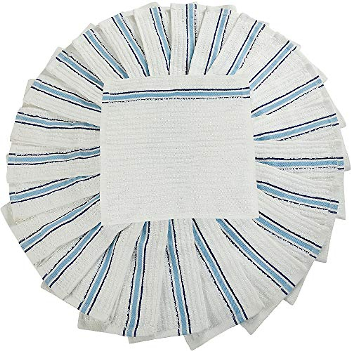 Bliss Casa White Washcloths Set (12 x 12 Inch, 48 Pack) – 100% Cotton Washcloths for Face, Highly Absorbent Soft Face Towels, and Quick Drying Fingertip Towels for Daily Use (Blue)