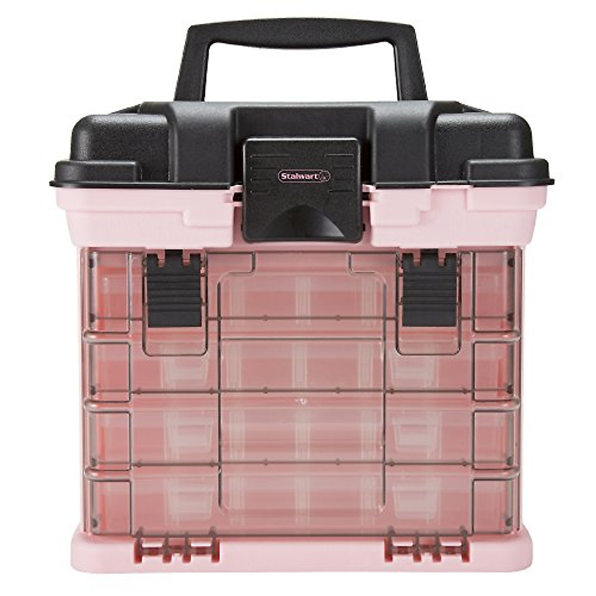 Pink Tool Box – Durable Tackle Box Organizer with 4 Compartments for Hardware, Fishing Tackle, Beads, Hair Accessories and More by Stalwart