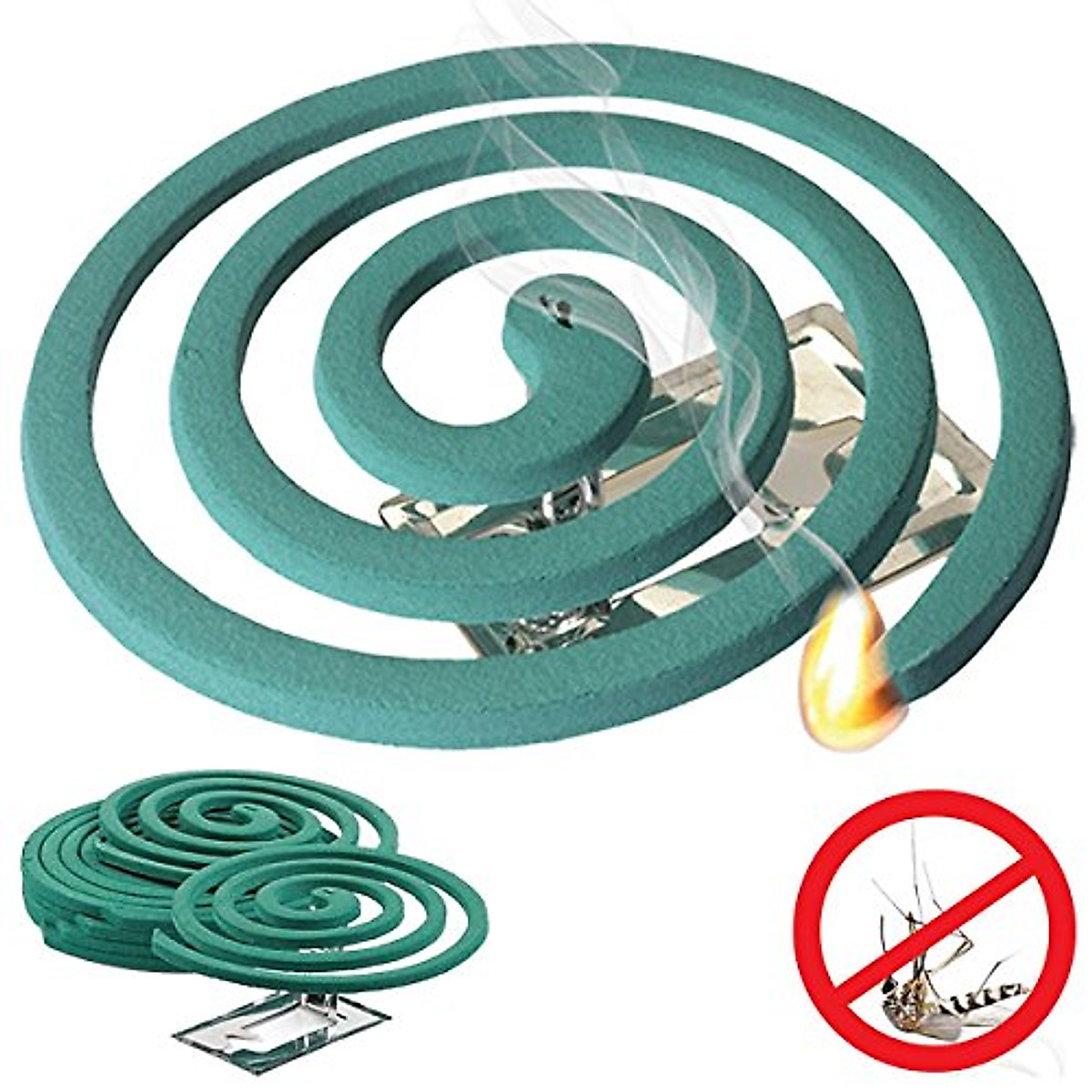 W4W Mosquito Repellent Coils - Outdoor Use Reaches Up to 10 feet - Each Coil Burns for 5-7 Hours (Three Pack Contains 12 coils & 6 Coil Stands)