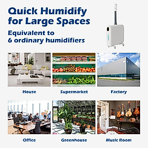 Humidifiers for Large Room Home, 6.6Gal/25L Large Humidifier Whole House Humidifier 3000 sq.ft, Cool Mist Top Fill Floor Commercial and Industrial Humidifiers, 360° Nozzle Sets, 3 Speed, Remote