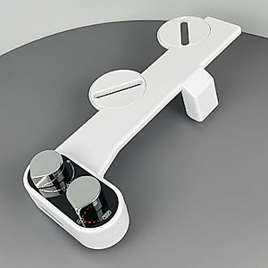 BIDETØASIS Bidet Double-Nozzle Non-Electric Bidet for Toilet, with Front and Rear Washing Functions as Well as a self-Cleaning Mechanism. Adjustable Water Pressure. Easy to Install. (Black)